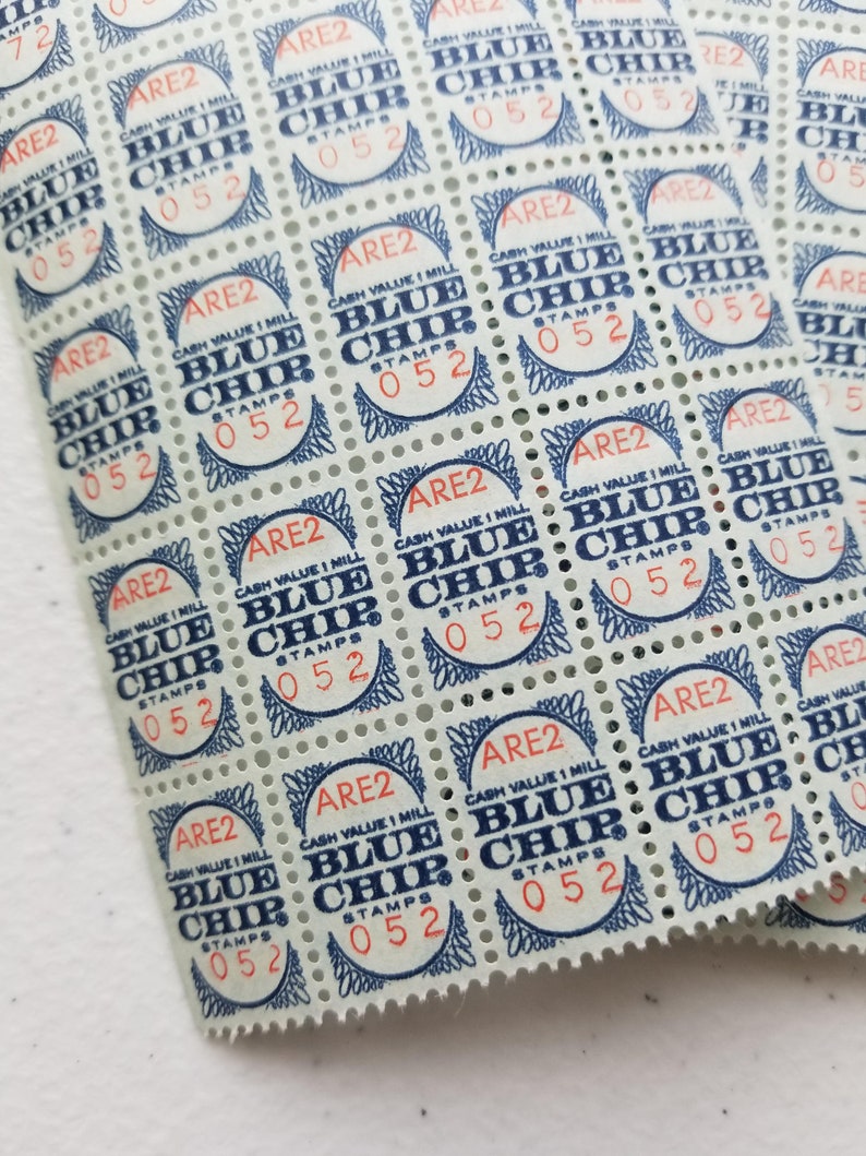 50 Vintage Blue Chip Saving Stamps 2 Sheets 50 Stamps | Etsy