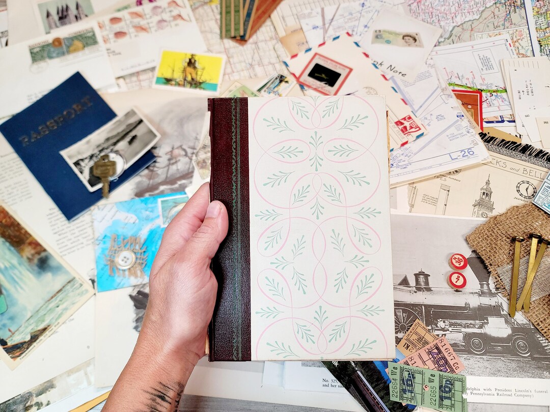 LARGE Vintage Travelers Junk Journal Kit-tickets-post Cards-travel ...
