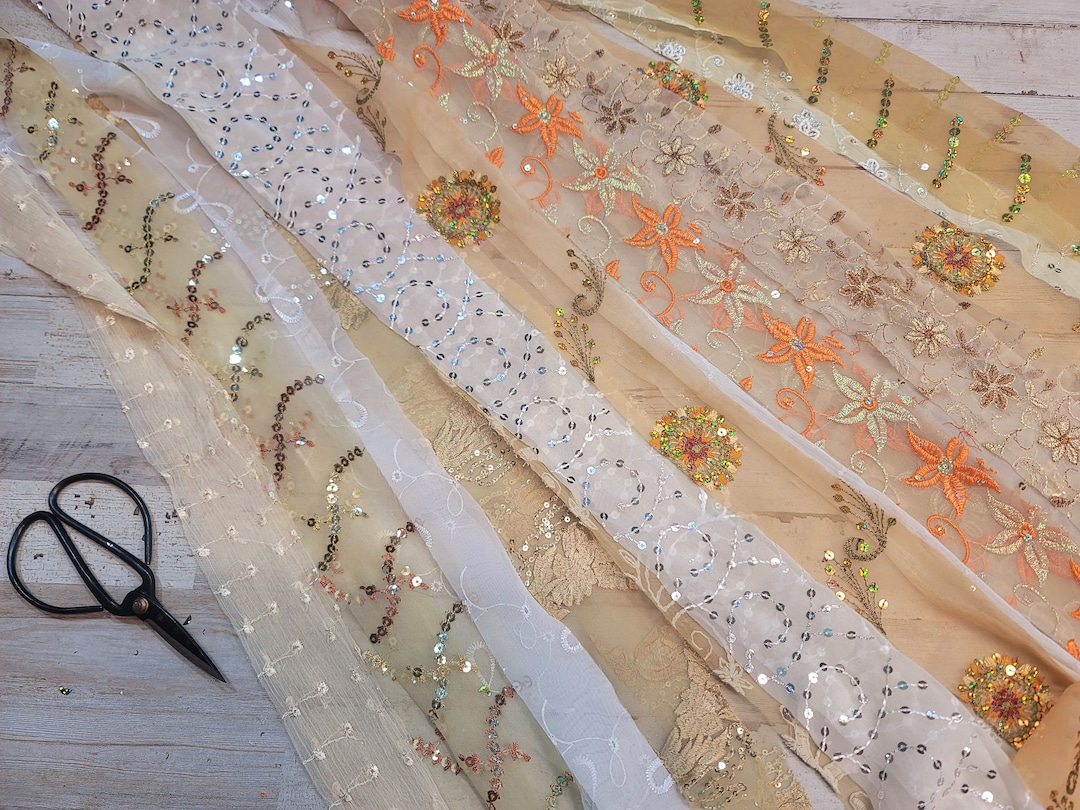 15 Yards WHITE/IVORY Sari Strips/bohemian Strips/boho Tassel Making ...