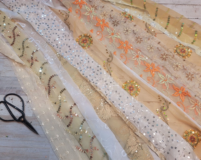 15 Yards WHITE/IVORY Sari Strips/bohemian Strips/boho Tassel Making ...