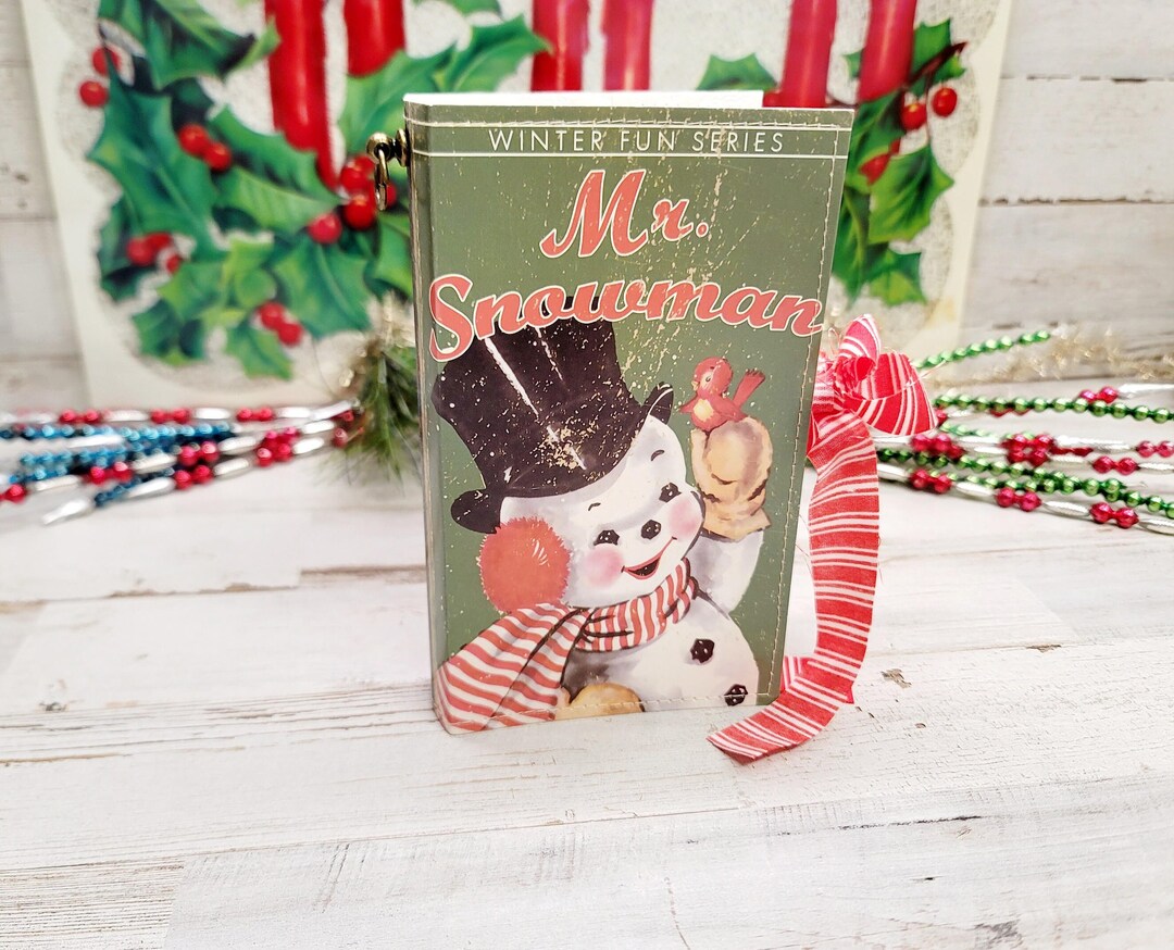Mr. Snowman Christmas Junk Journal Kit: DIY Book Ornament - Etsy