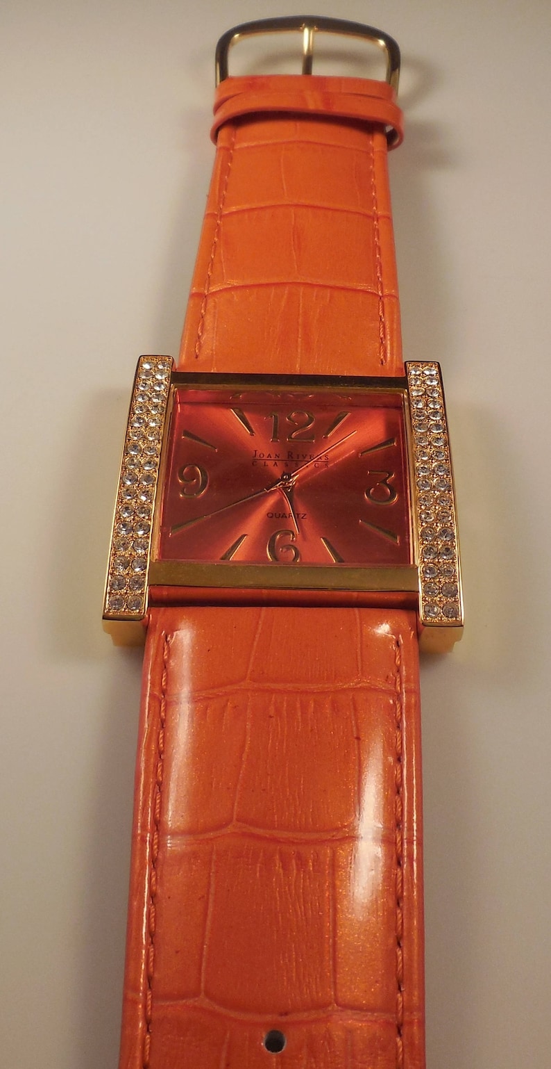 Joan Rivers Classics V377 Watch With Orange Leather Band - Etsy