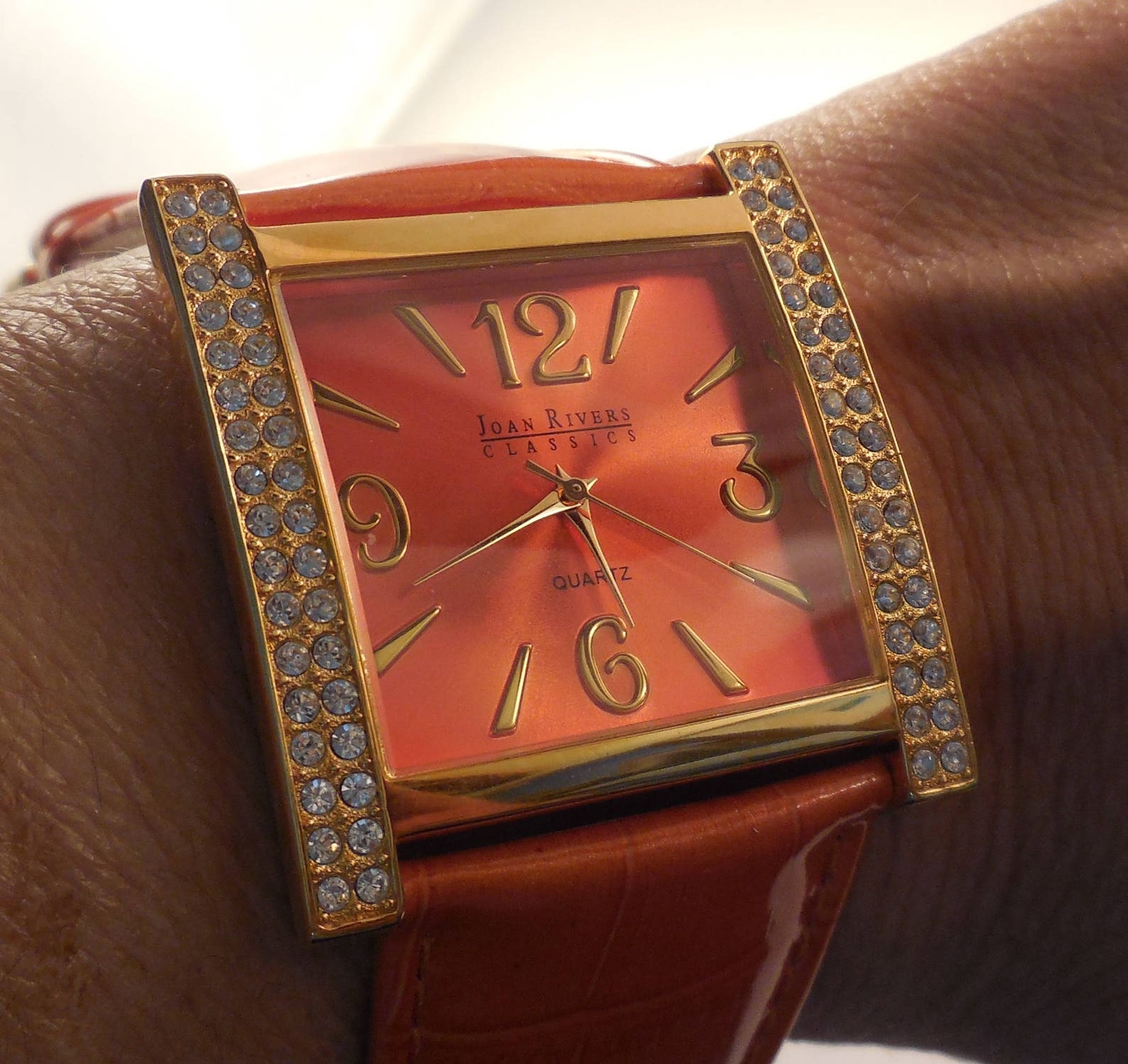 Joan Rivers Classics V377 Watch With Orange Leather Band - Etsy