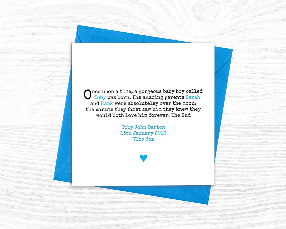 Personalised New Baby Boy Card - Etsy UK