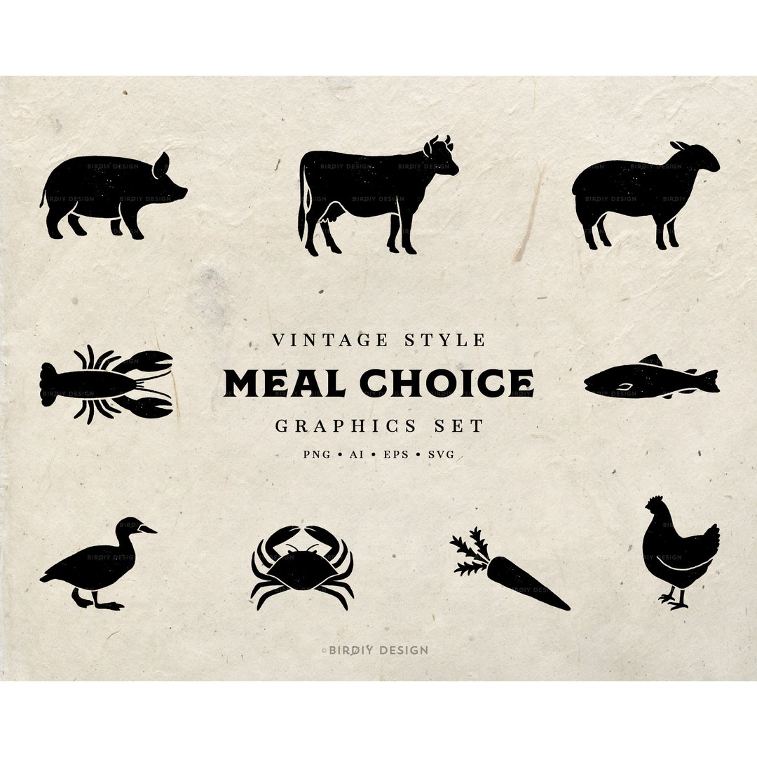 Meal Choice Icon Wedding Meal Choice Icons Beef, Chicken, Pork ...