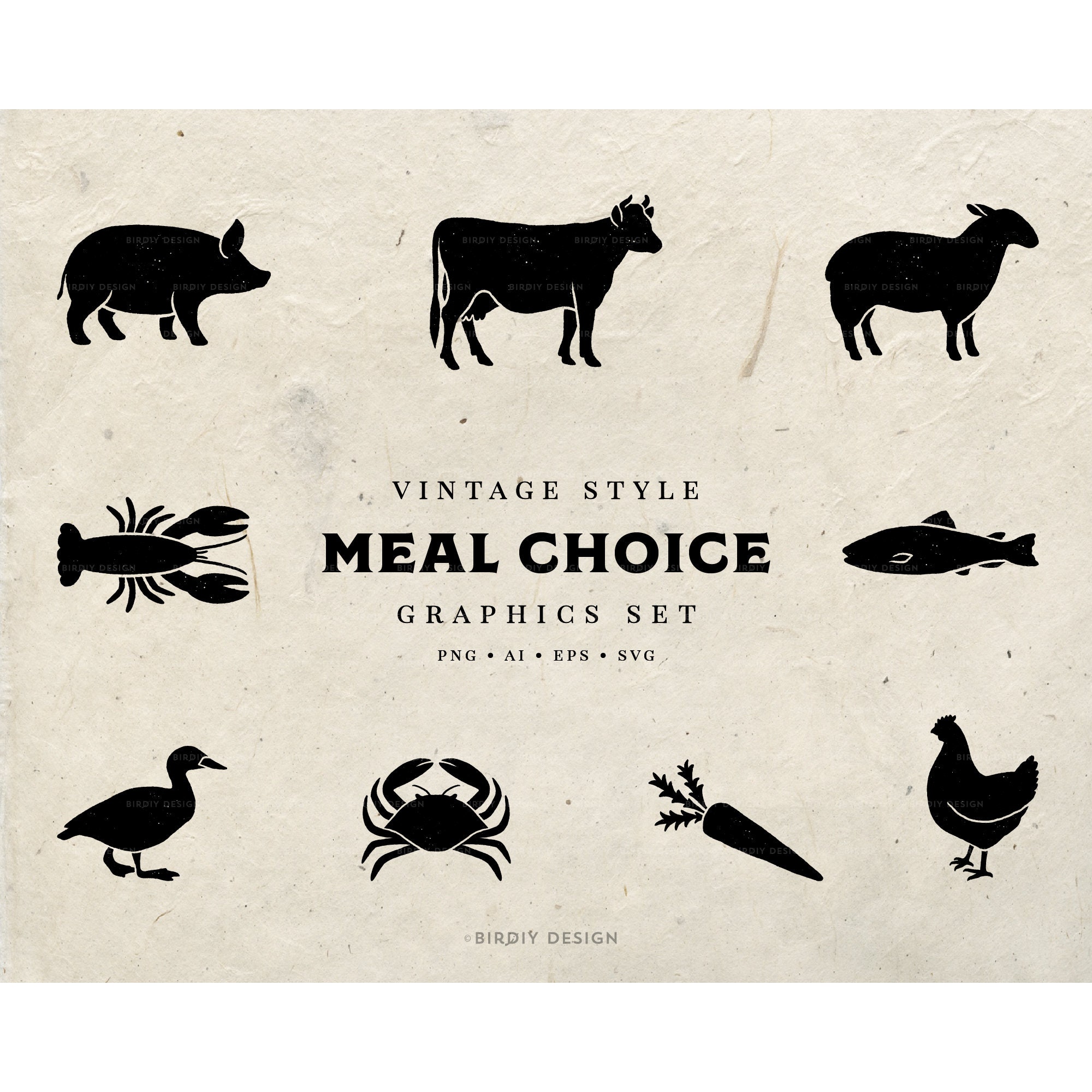 Meal Choice Icon Wedding Meal Choice Icons Beef Chicken | Etsy