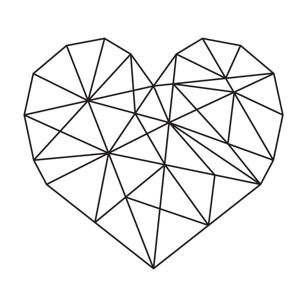 Geometric Hearts Logo Clip Art Heart Logo Boho Clipart | Etsy