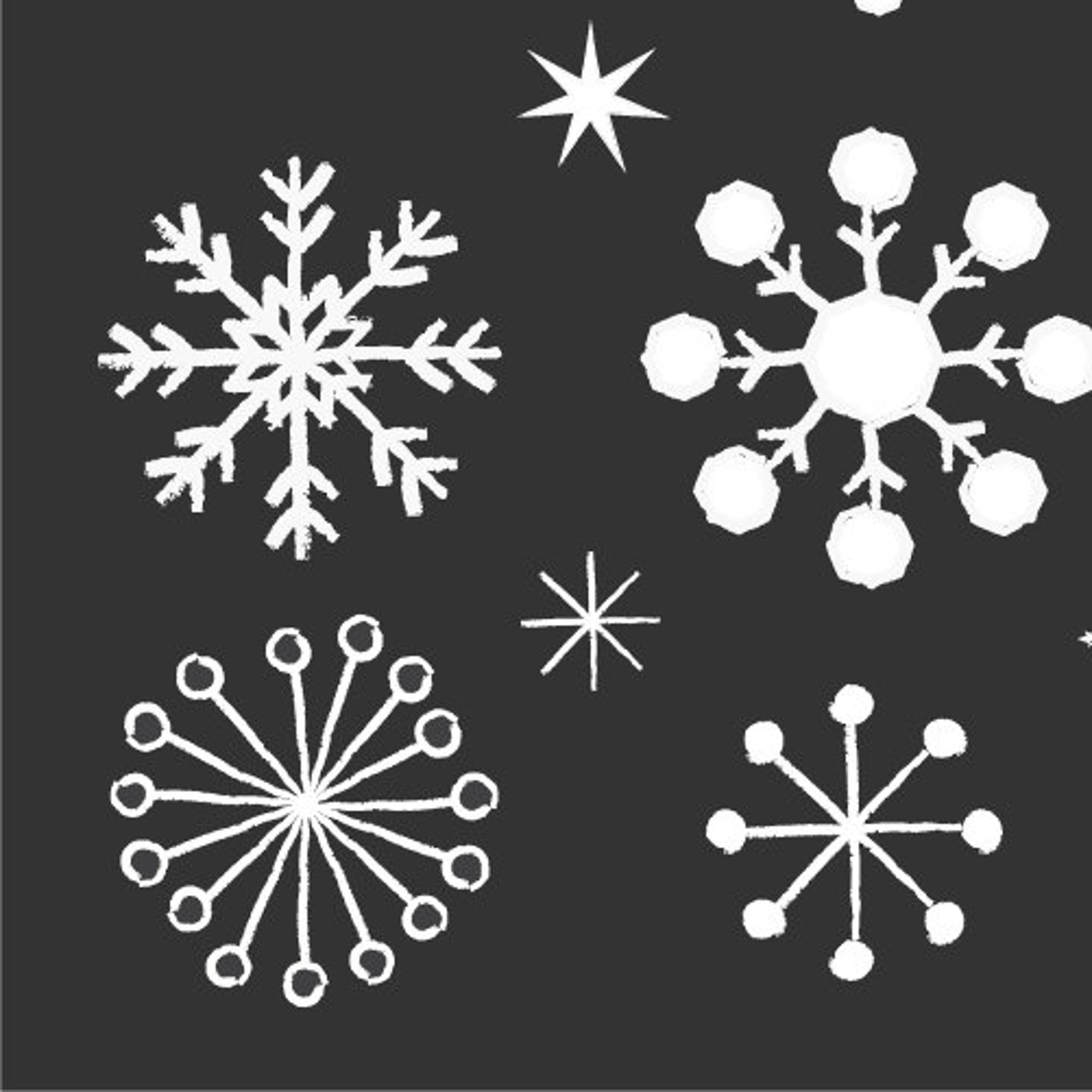 Christmas Clipart Snowflake Clipart Winter Clipart Chalk | Etsy
