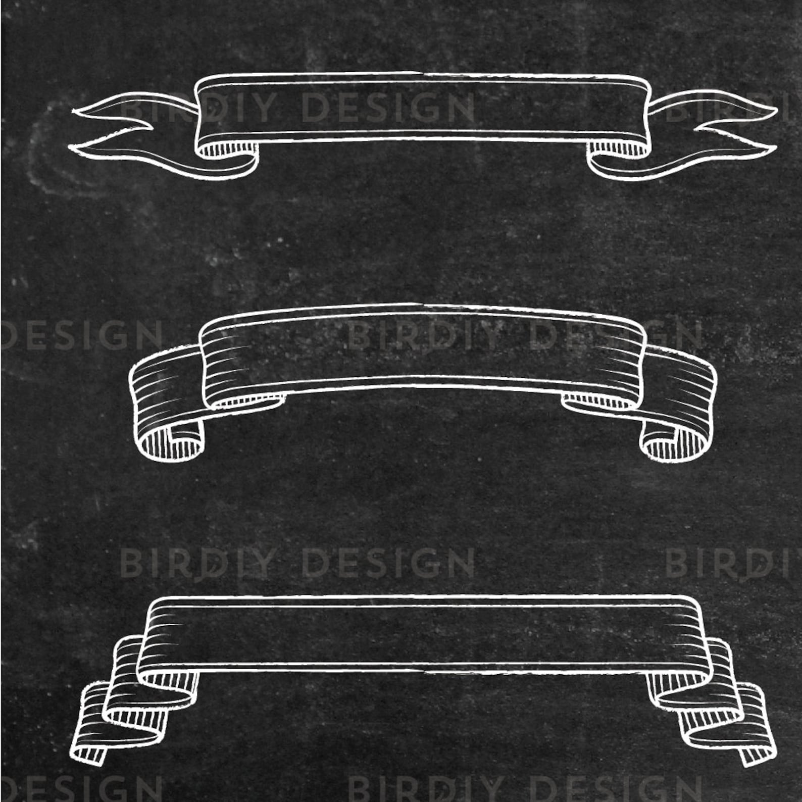 Rustic Banners Clipart Chalkboard Chalk Clipart Rustic - Etsy