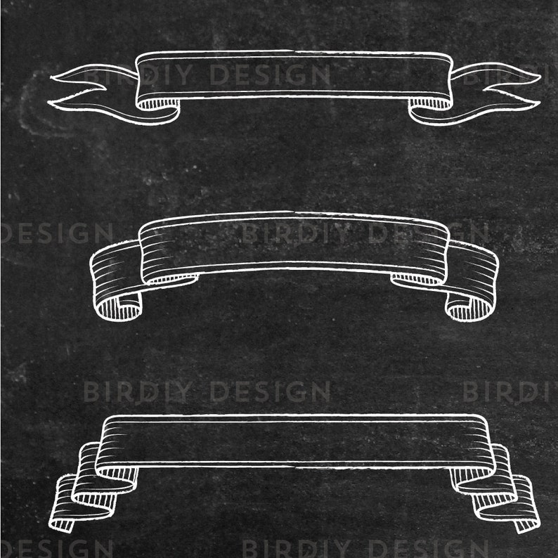 Rustic Banners Clipart Chalkboard Chalk Clipart Rustic - Etsy