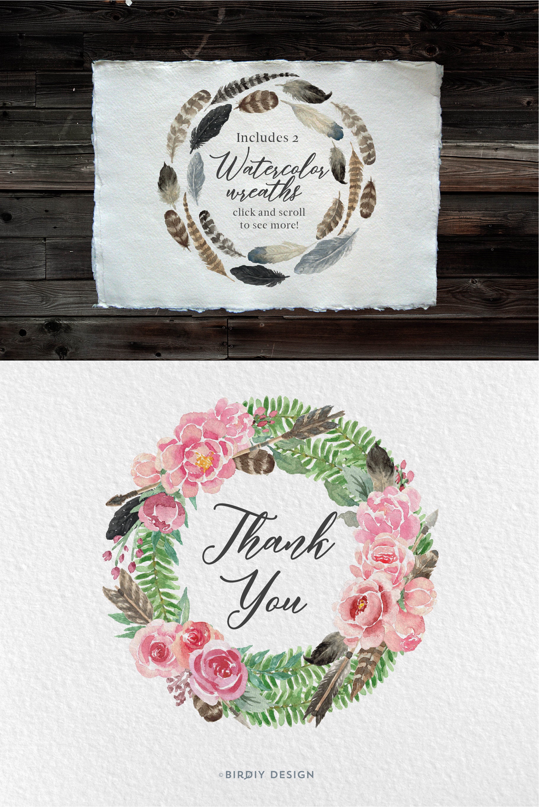 Rustic Floral Watercolor Clipart Watercolor Rose - Etsy