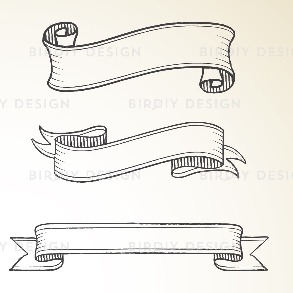 Rustic Banners Clipart Vintage Banners Rustic Boho Wedding - Etsy