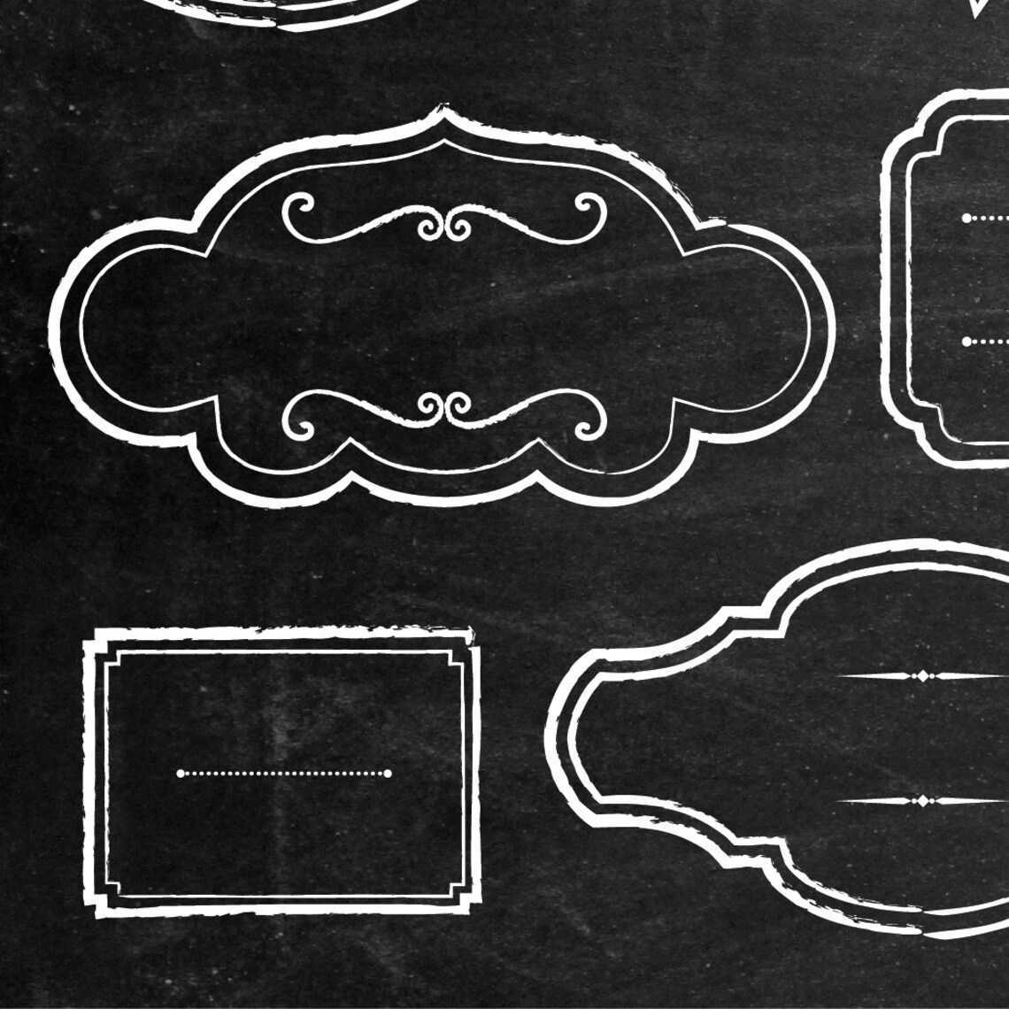 Rustic Chalk Frames Clipart Chalkboard Clipart Vintage - Etsy