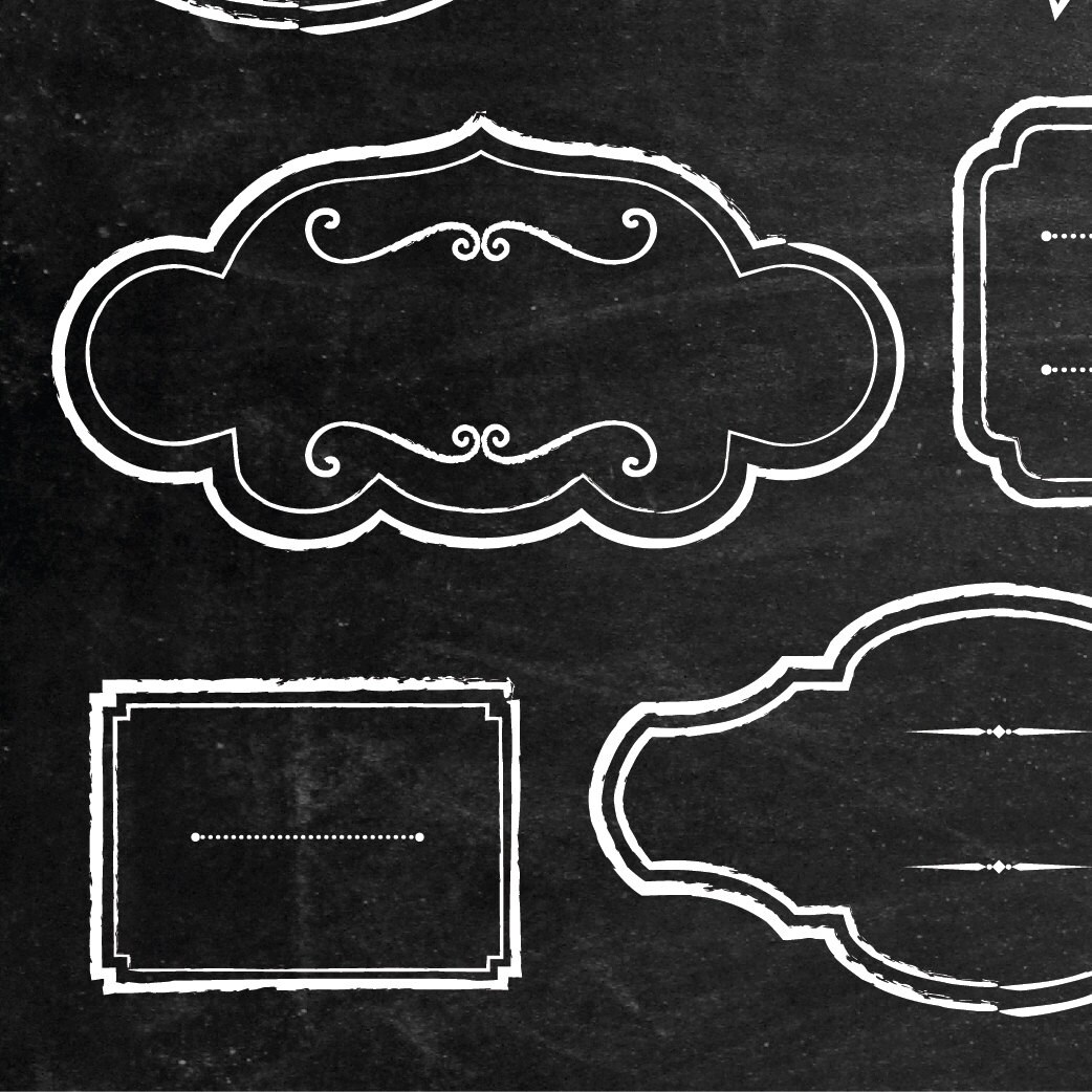 Rustic Chalk Frames Clipart Chalkboard Clipart Vintage - Etsy UK