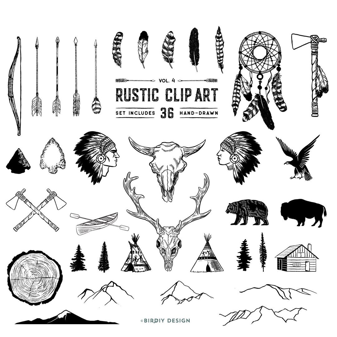 Rustic Clipart - Forest Animals - Animal Clipart - Adventure Clipart ...