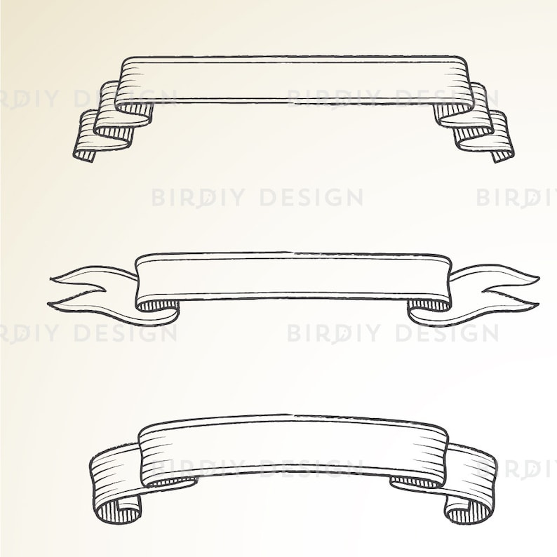 Rustic Banners Clipart Vintage Banners Rustic Boho Wedding - Etsy