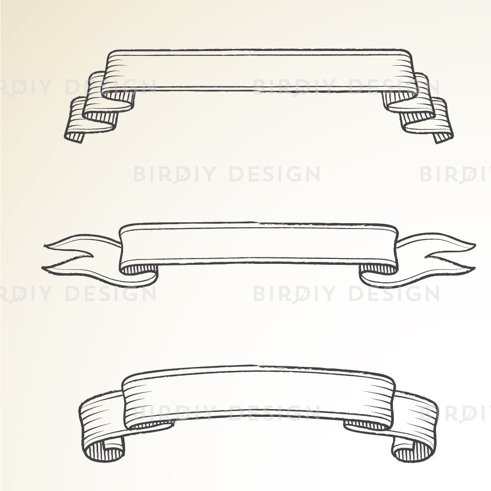 Rustic Banners Clipart Vintage Banners Rustic Boho Wedding - Etsy