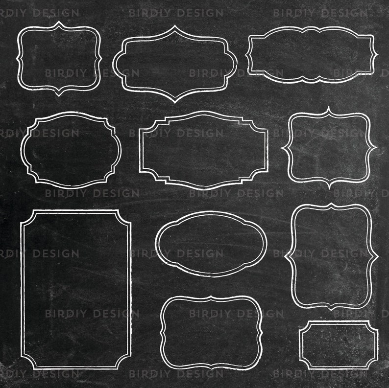 Rustic Frames Clipart Vintage Frames Clipart Chalk Clipart - Etsy