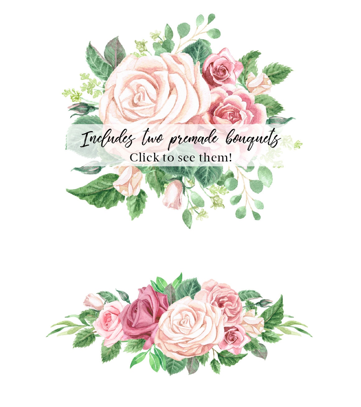 Watercolor Rose Clipart Marsala Rose Watercolor Floral | Etsy