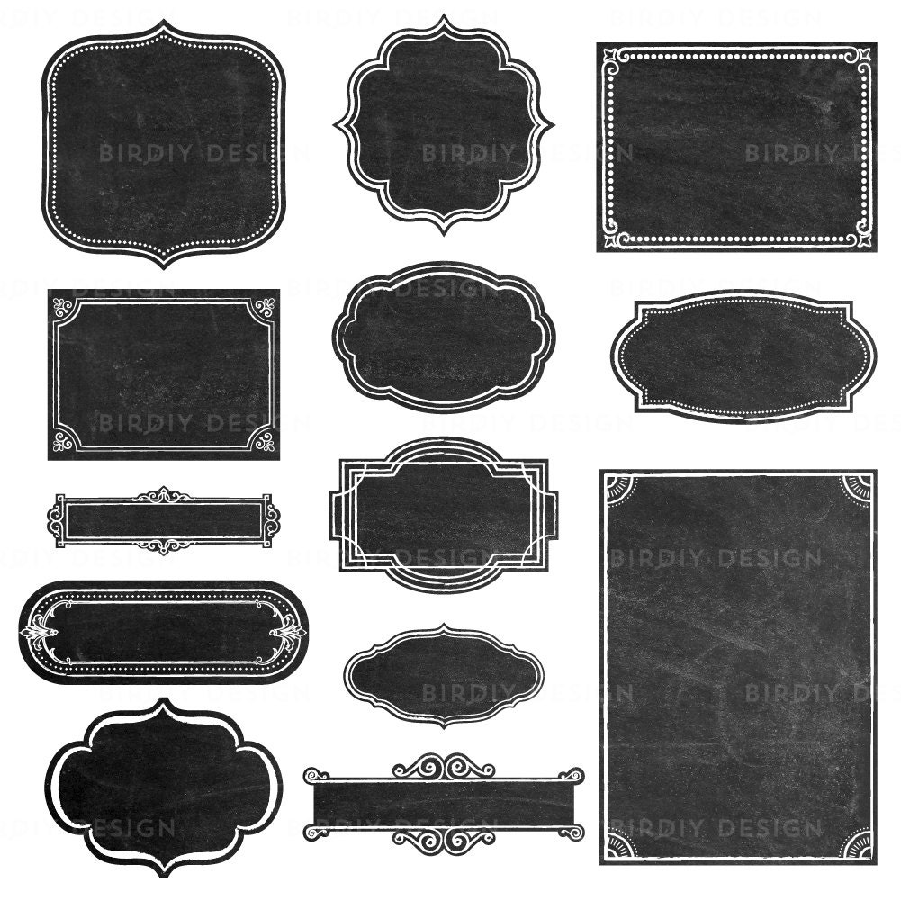 Rustic Frames Clipart - Rustic Boho Chalkboard Chalk Clipart - Boho ...