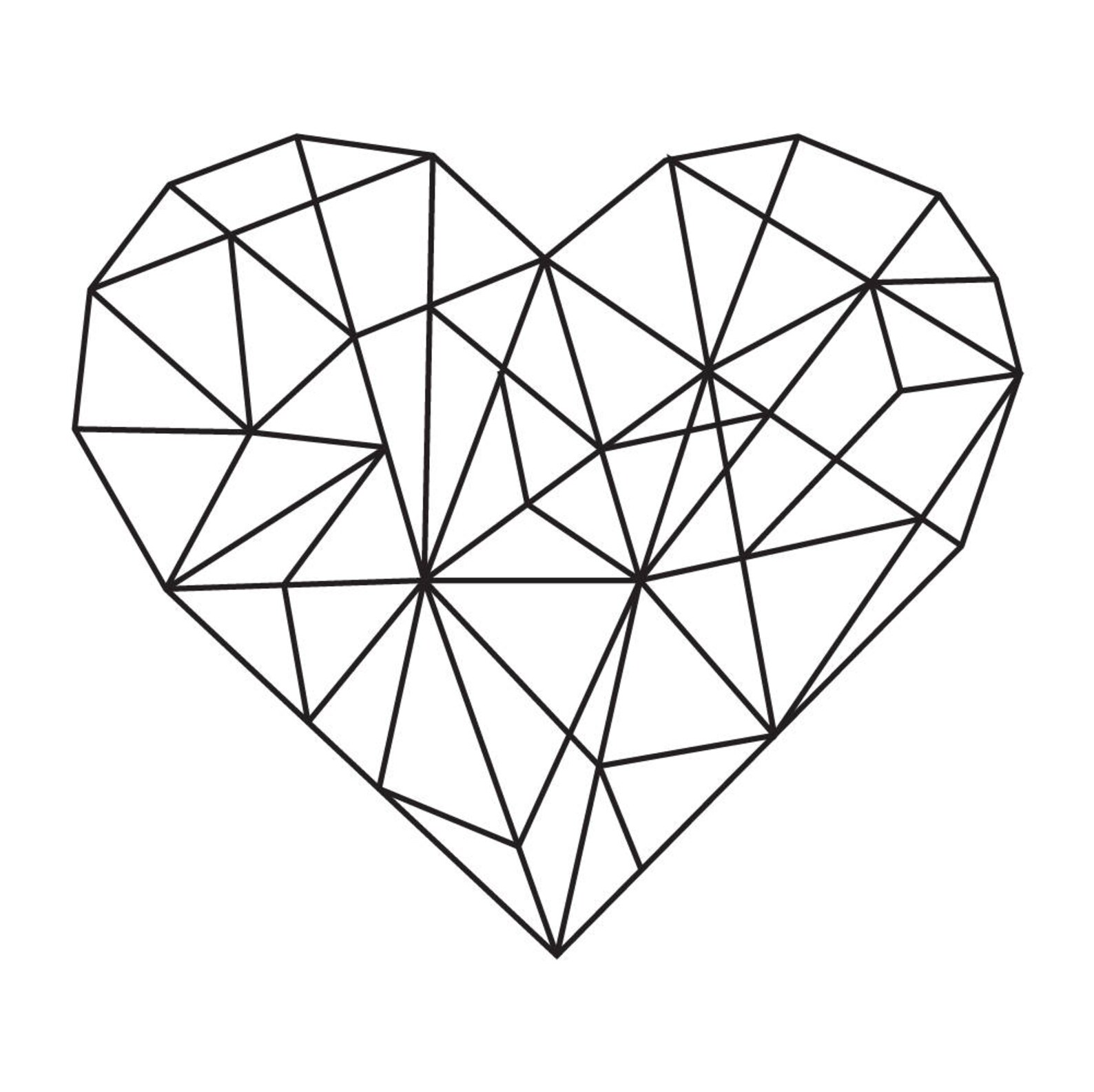 Geometric Hearts Logo Clip art Heart Logo Boho Clipart | Etsy