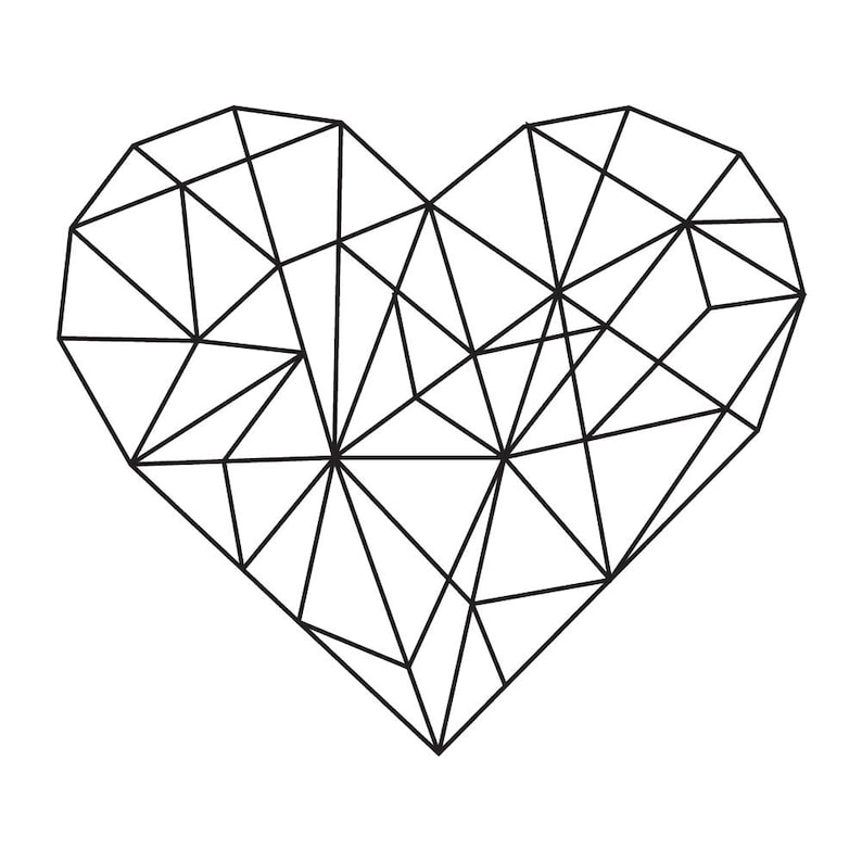 Geometric Hearts Logo Clip Art Heart Logo Boho Clipart | Etsy