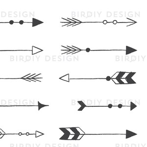 Rustic Arrow Clipart - Tribal Arrow Clipart - Rustic Wedding Clipart ...
