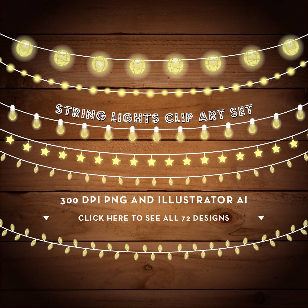 String Lights Clipart Christmas Lights Fairy Lights | Etsy