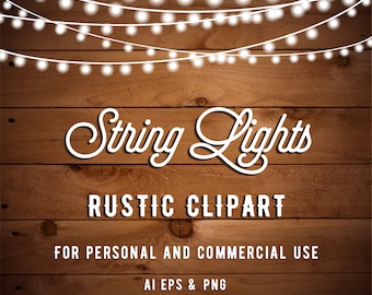String Lights Clipart Fairy Lights Clip Art Party Lights - Etsy