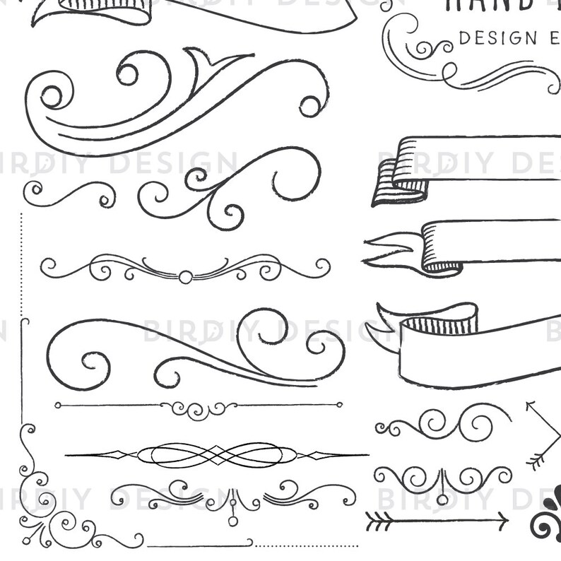 Woodland Clipart Floral Clipart Antlers Banners | Etsy