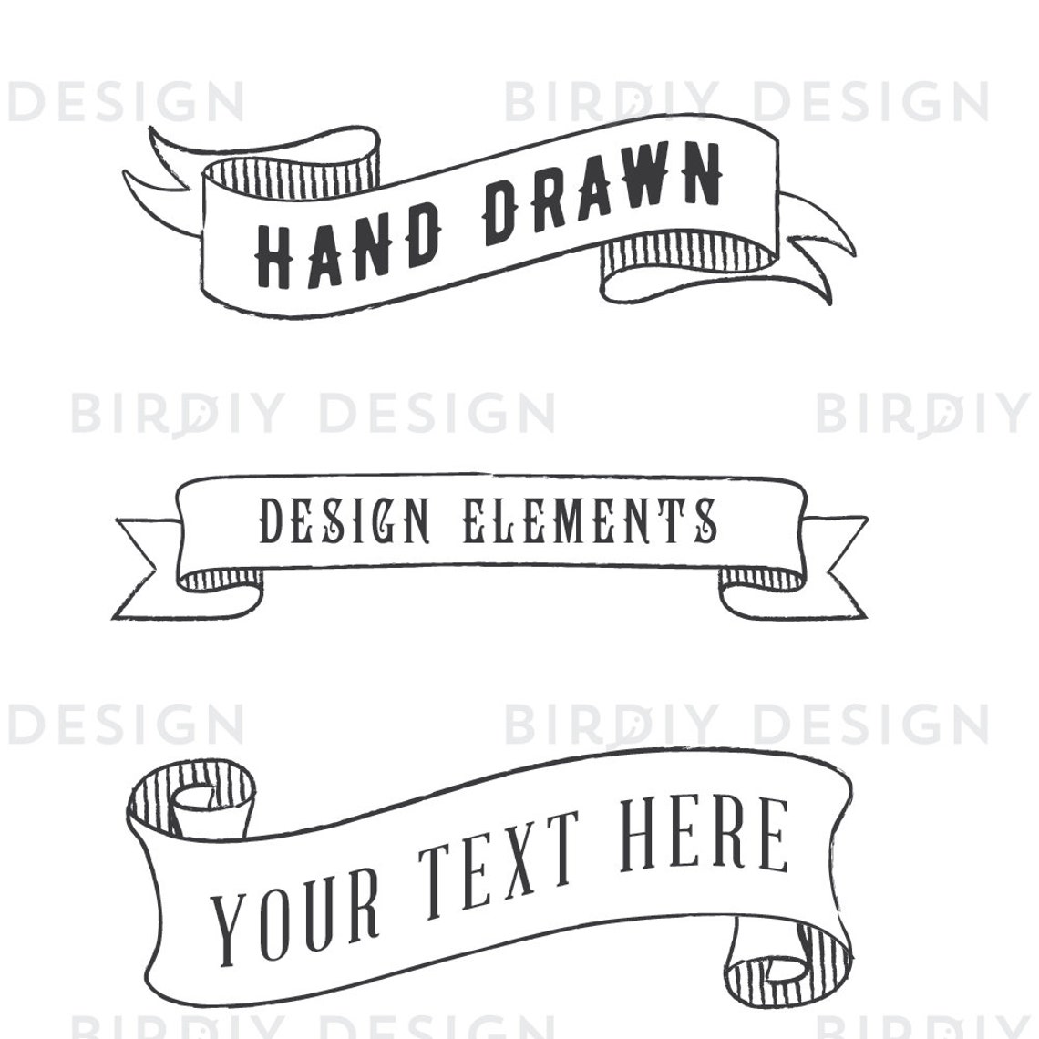 Banner Clipart Rustic Clipart Wedding Clipart Photoshop - Etsy