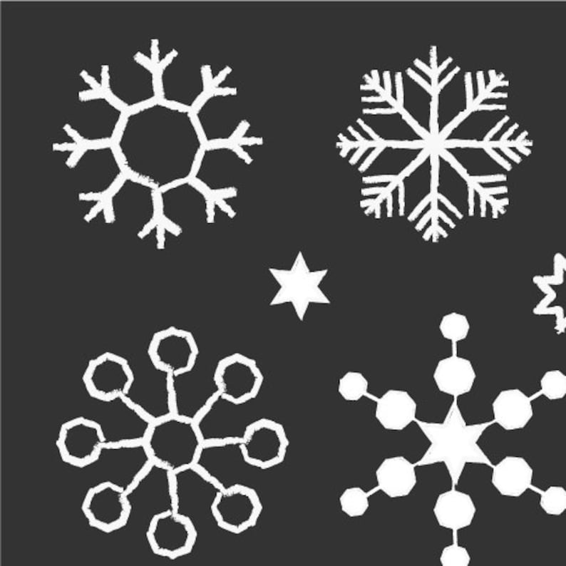 Christmas Clipart - Snowflake Clipart - Winter Clipart - Chalk Clipart ...