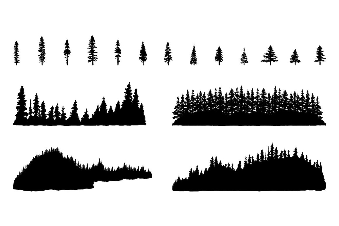 Rustic Clipart - Tree Clipart - Woodland Clipart - Landscape ...