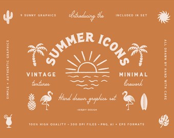 Tropical Clip Art Watercolor Summer Clipart Set, Vector Clipart, Beach ...