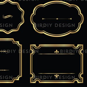 Vintage Frames Clipart - Gold Clipart - Boho Clipart - Logo Frame ...