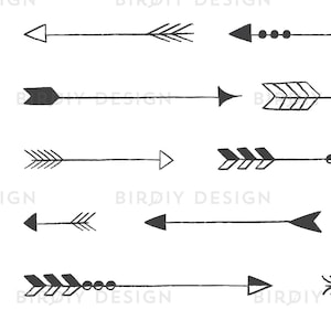 Rustic Arrow Clipart - Tribal Arrow Clipart - Rustic Wedding Clipart ...