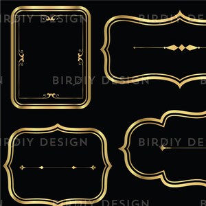 Vintage Frames Clipart - Gold Clipart - Boho Clipart - Logo Frame ...