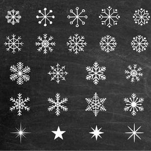 Christmas Clipart - Snowflake Clipart - Winter Clipart - Chalk Clipart ...