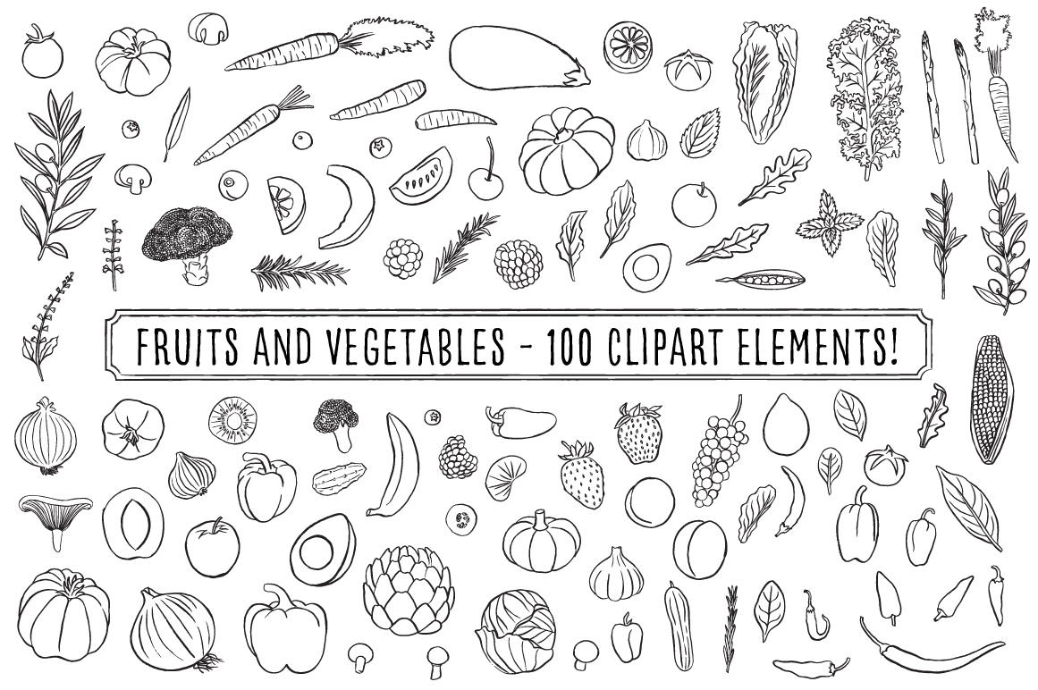 Chalkboard Clipart Food Clipart Farm Clipart Fruit | Etsy