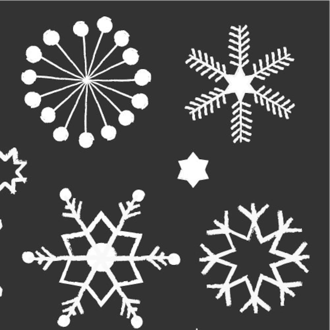 Christmas Clipart Snowflake Clipart Winter Clipart Chalk | Etsy