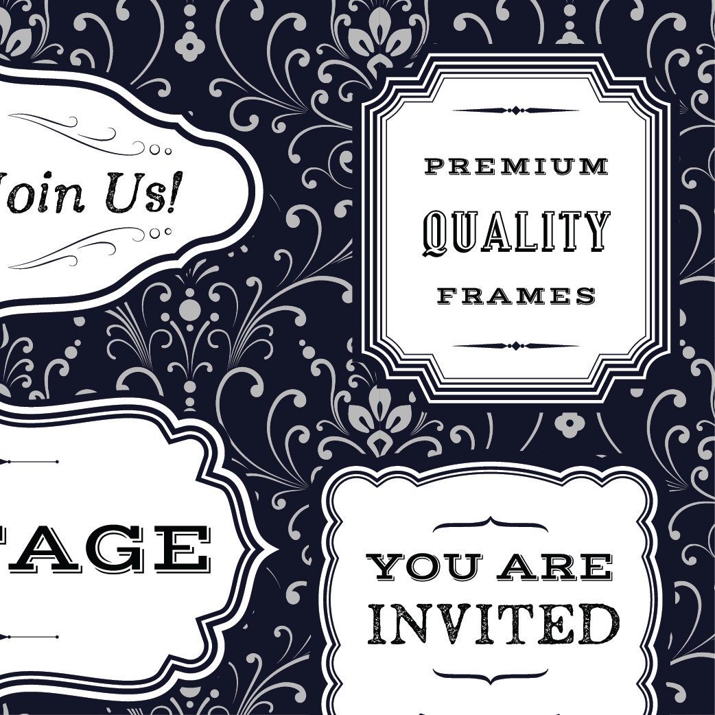 Vintage Frames Clipart Bundle Rustic Boho Clipart Wedding | Etsy