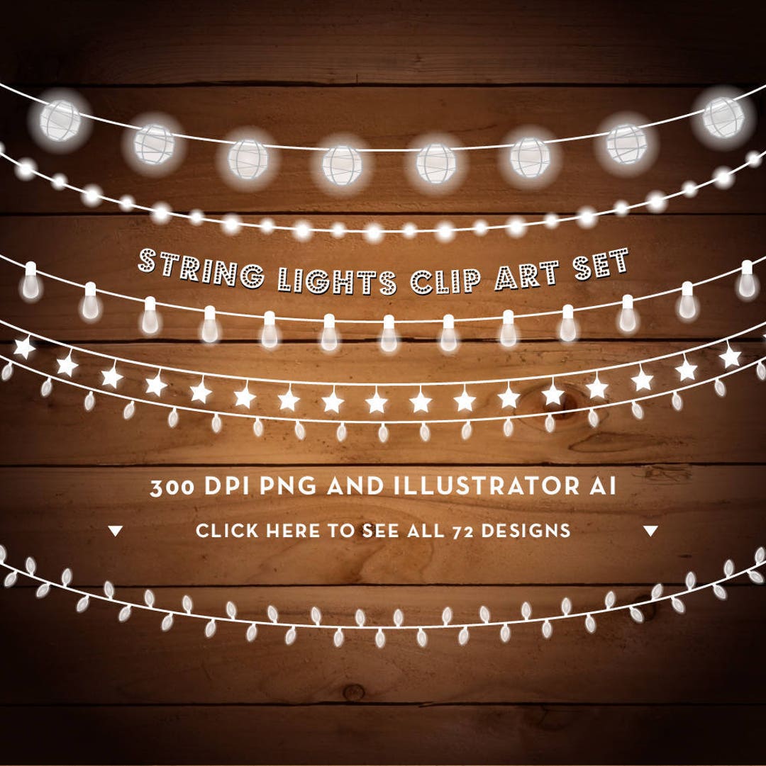 String Lights Clipart - Christmas Lights - Fairy Lights Clipart - Party ...