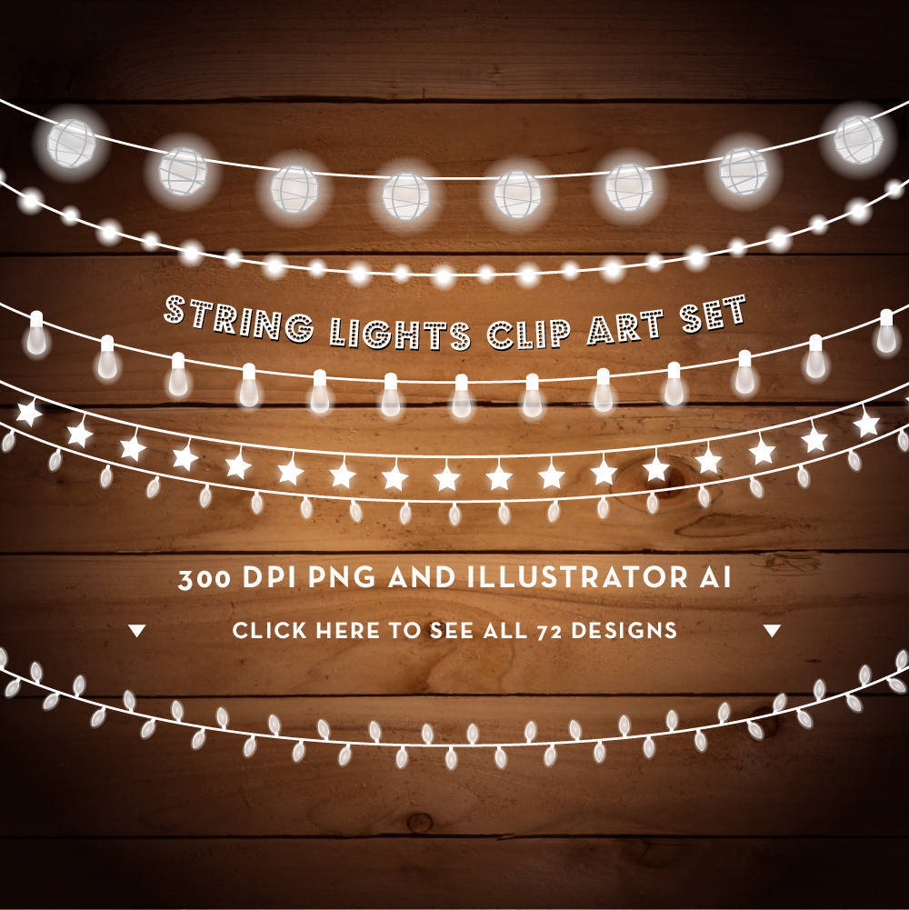 String Lights Clipart Christmas Lights Fairy Lights | Etsy
