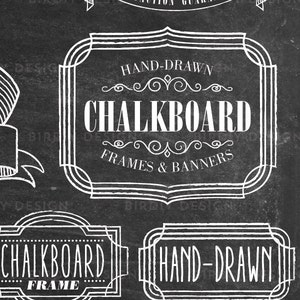 Rustic Frames Clipart Rustic Boho Chalkboard Chalk Clipart Boho Wedding ...