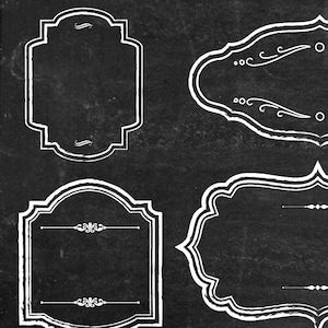 Rustic Chalk Frames Clipart - Chalkboard Clipart - Vintage Frame ...