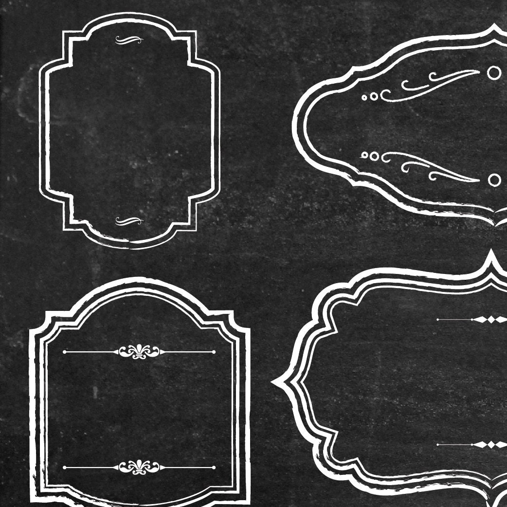 Rustic Chalk Frames Clipart Chalkboard Clipart Vintage - Etsy UK