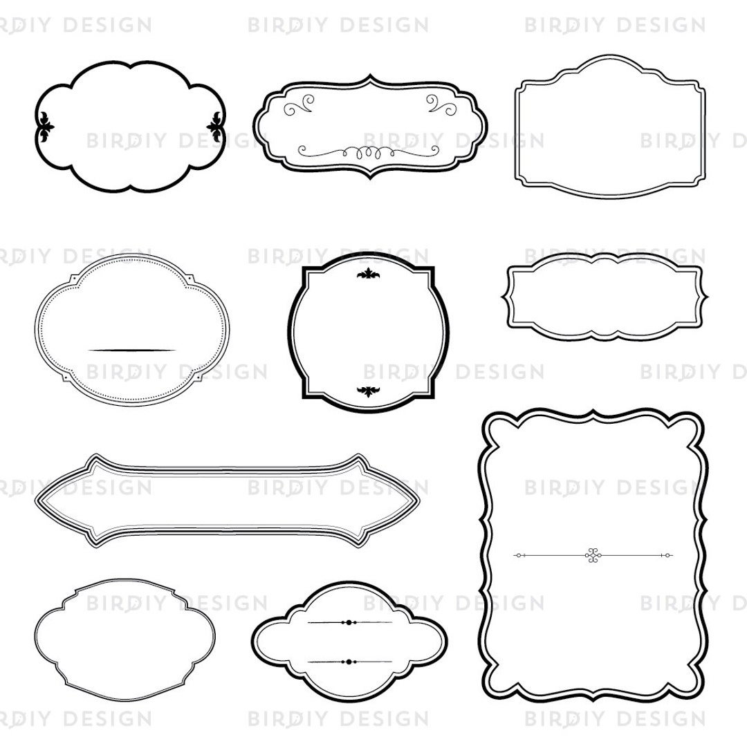 Rustic Frames Clipart Bundle - Wedding Frame Clipart - Rustic Clipart ...