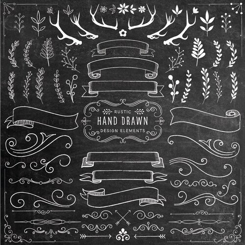 Chalkboard Christmas Trees PNG Clipart Instant Download - Etsy