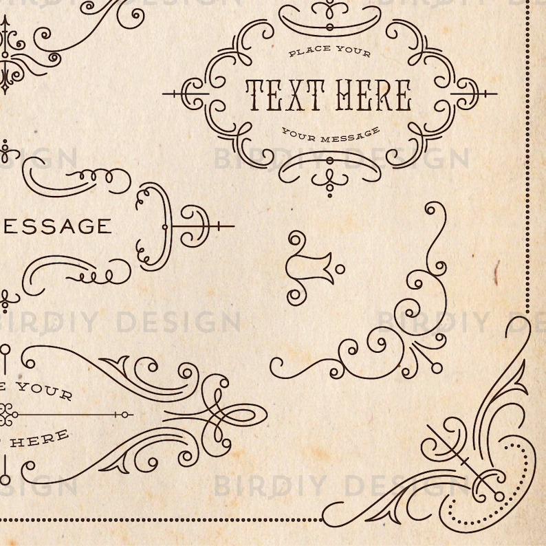 Rustic Frames Clipart Set - Calligraphy Clipart - Rustic Boho Clipart ...