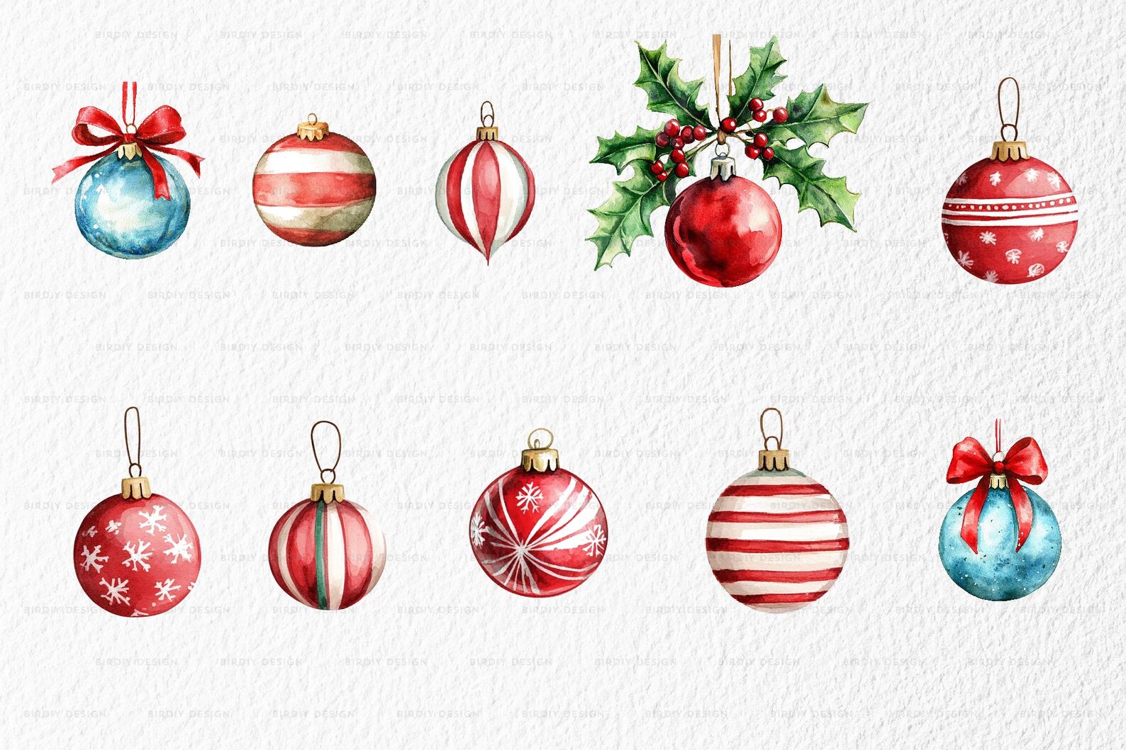 Christmas Watercolor Clipart - Christmas Clipart - Holiday Clipart ...